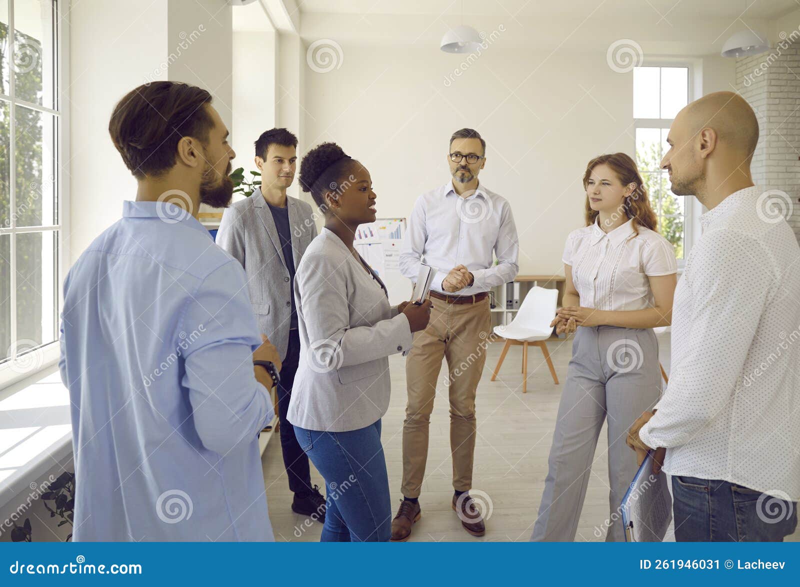 Group of Young Scientists from Different Countries Communicate during ...