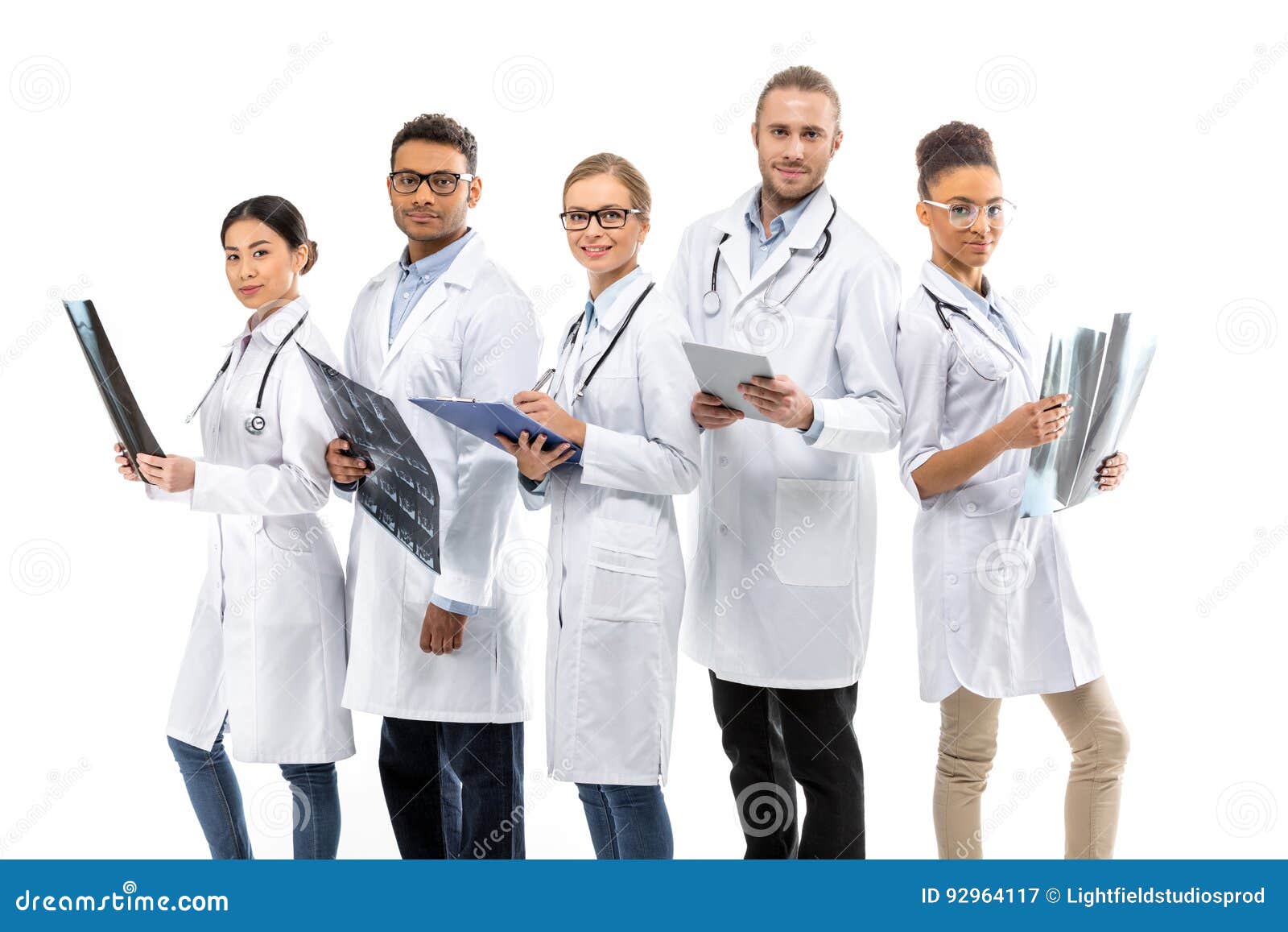 Group of Young Smiling Professional Doctors Standing Together Stock ...