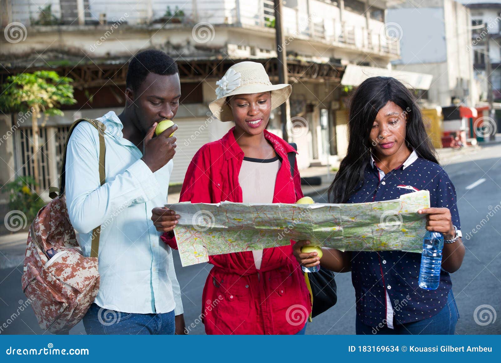 Group of Young Smiling Tourists Stock Photo - Image of people ...