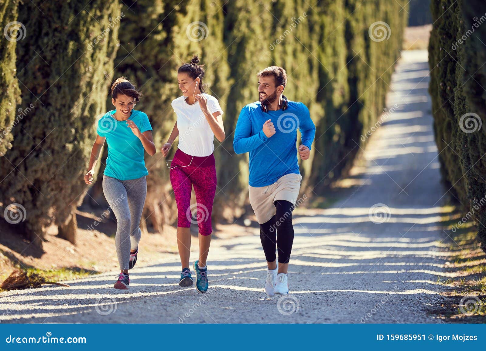 Group of Sporty Friends Jogging Stock Image - Image of activity, health ...