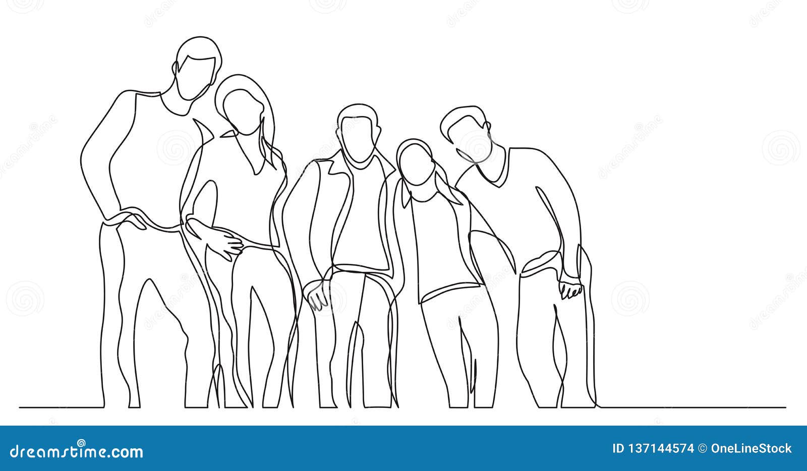 Group of Young Student Friends Standing Together Posing Smiling - One ...