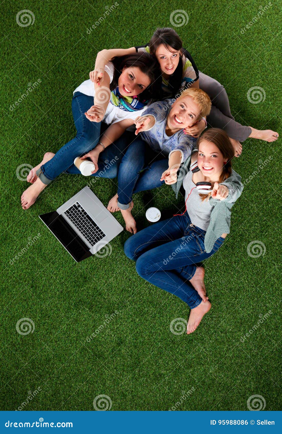 Group of Young Student Using Laptop Together Stock Photo - Image of ...
