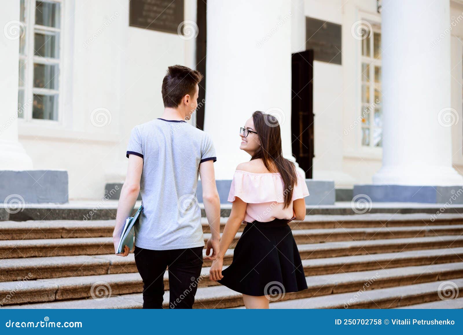 A Group of Young Students Go To Classes Stock Photo - Image of ...