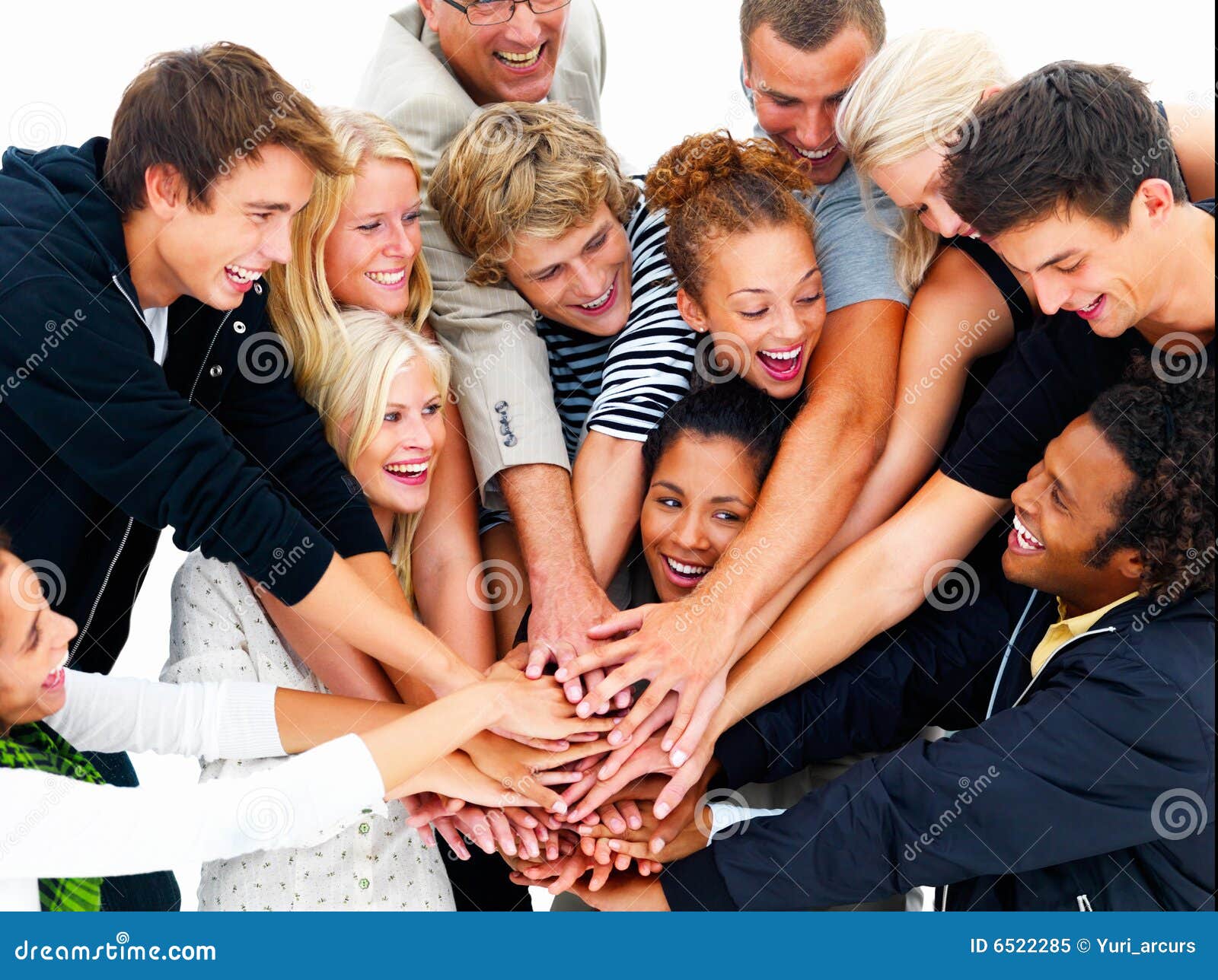 Group of Young Students Showing Teamwork - Unity Stock Image - Image of ...