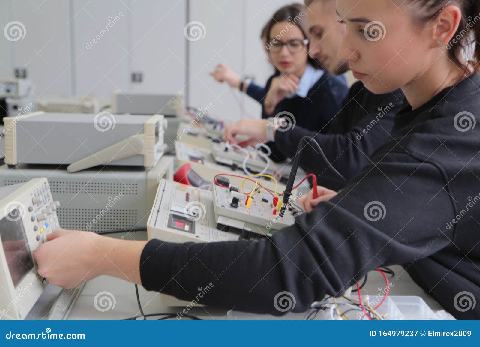 Group of Young Students in Technical Vocational Training with Teacher ...