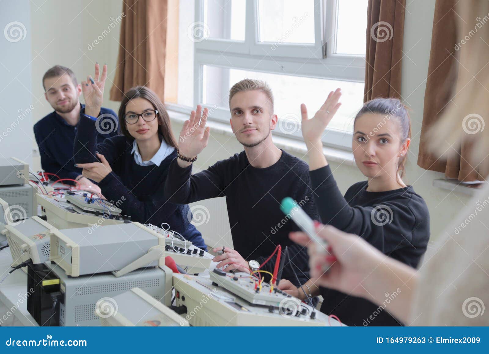 Group of Young Students in Technical Vocational Training with Teacher ...