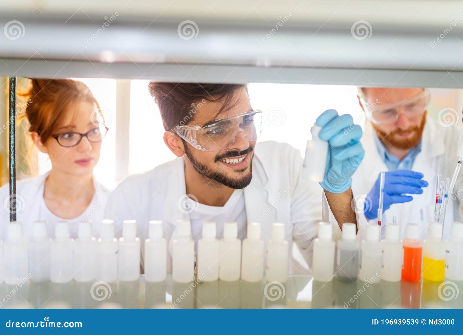 Group of Students Working at the Laboratory Stock Image - Image of ...