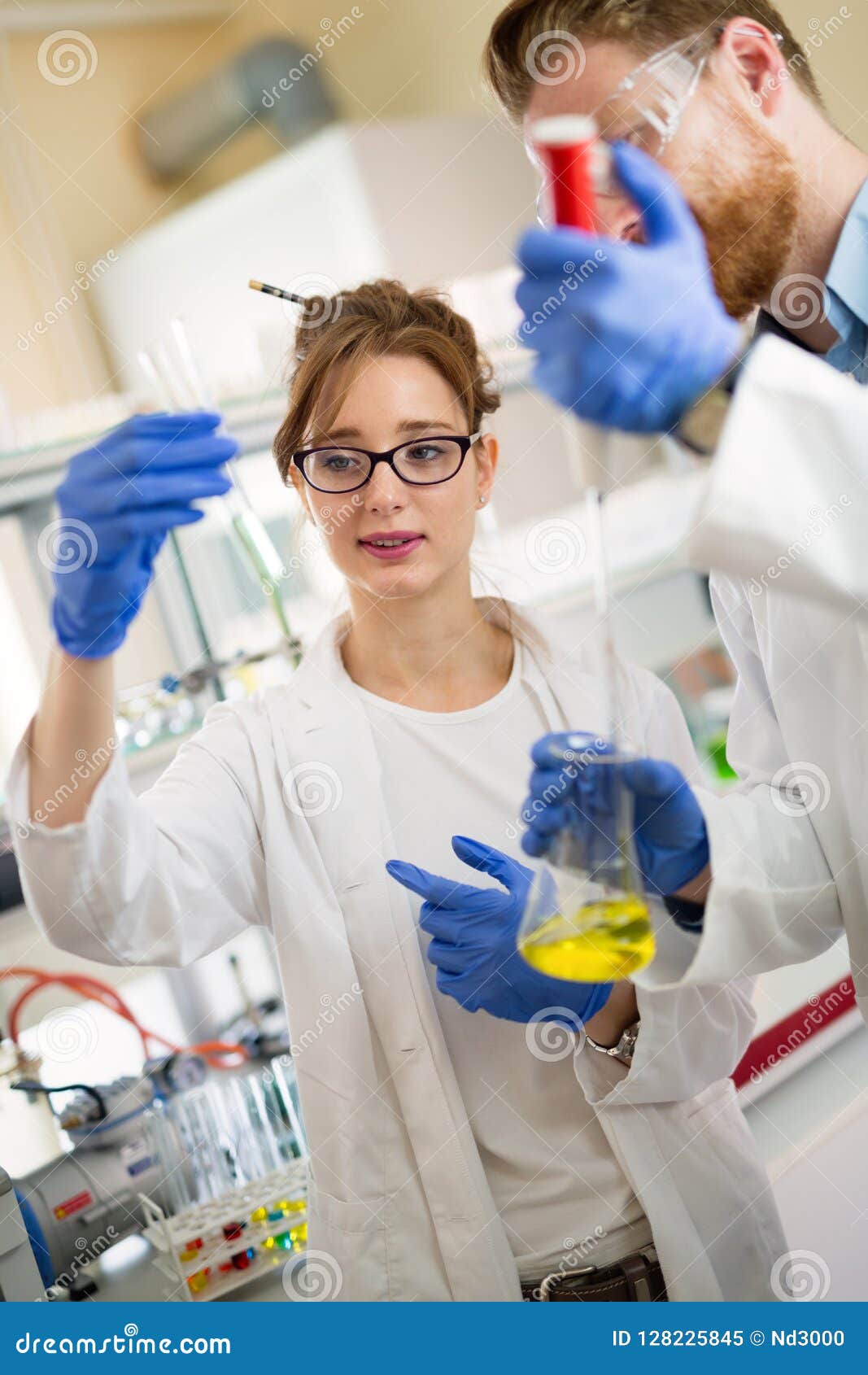 Group of Students Working at the Laboratory Stock Image - Image of ...