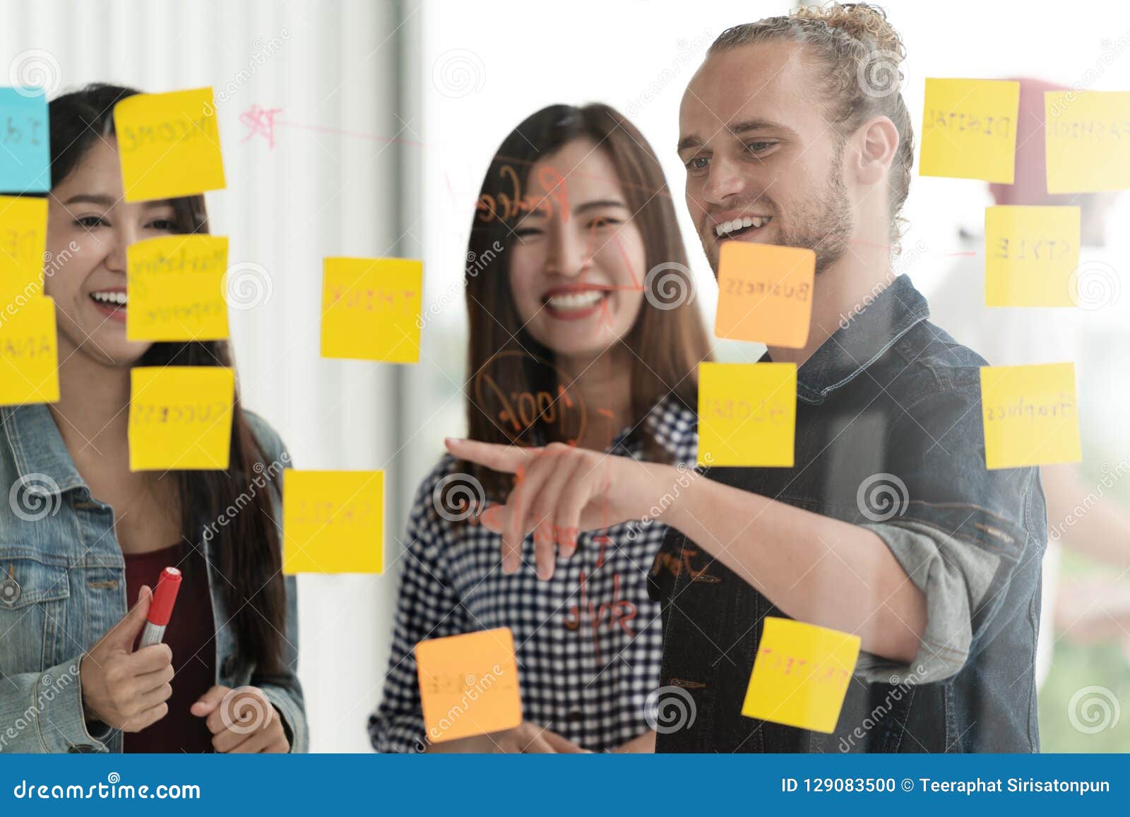 Group of Young Successful Creative Multiethnic Team Smile and ...