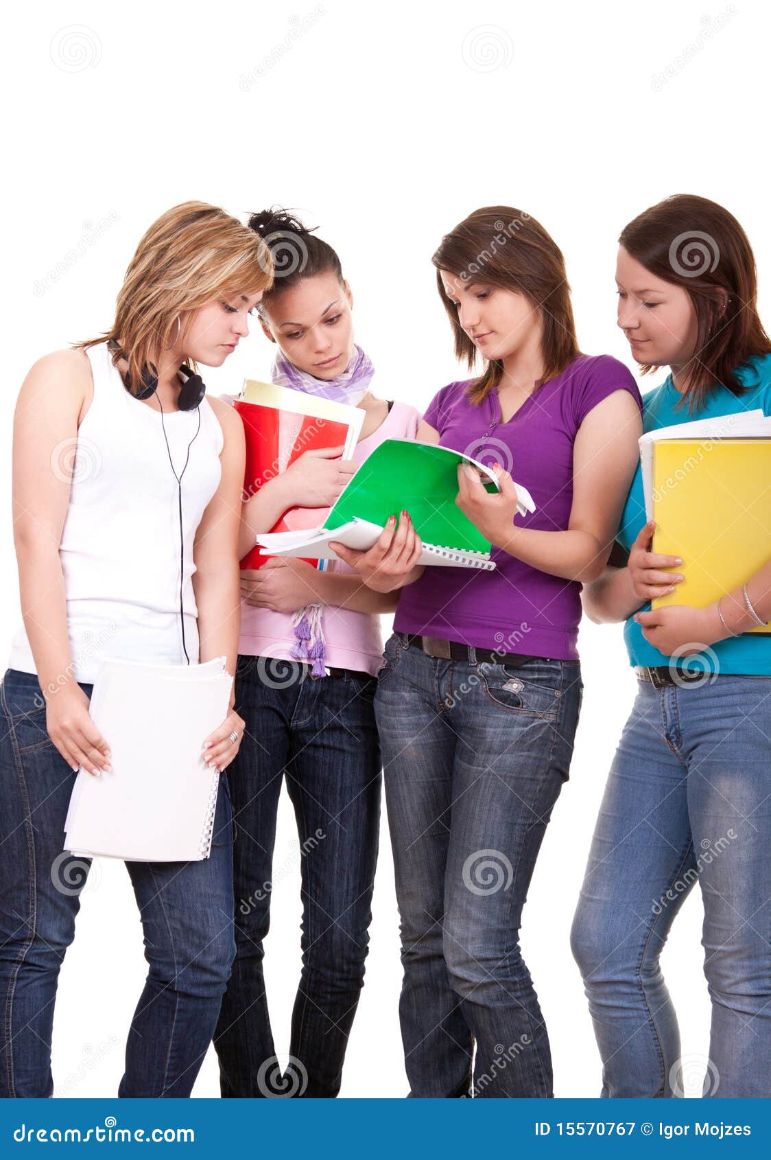 Group of Young Teenagers Studying Stock Image - Image of group, united ...