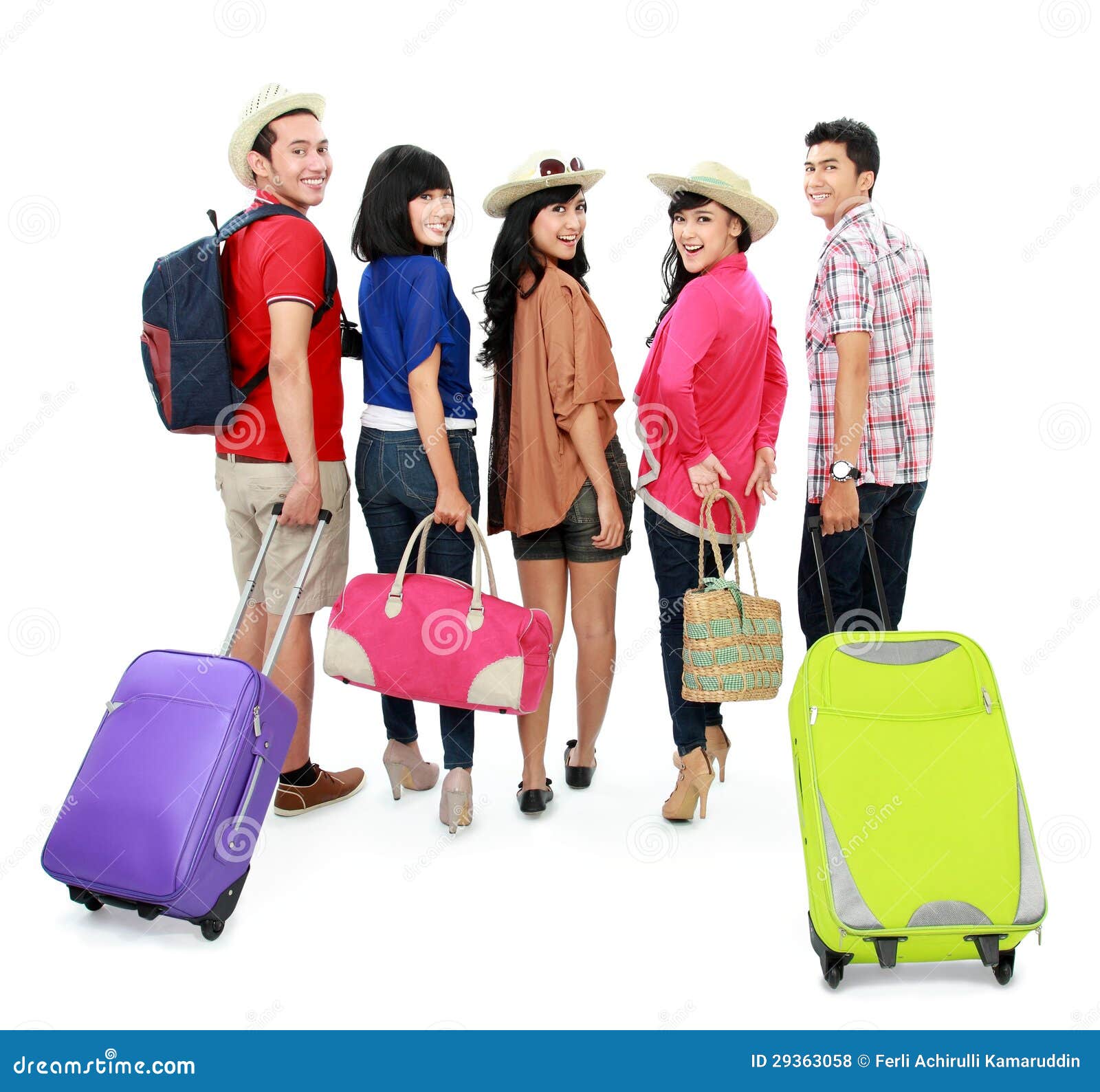 Group of young tourist stock photo. Image of portrait - 29363058