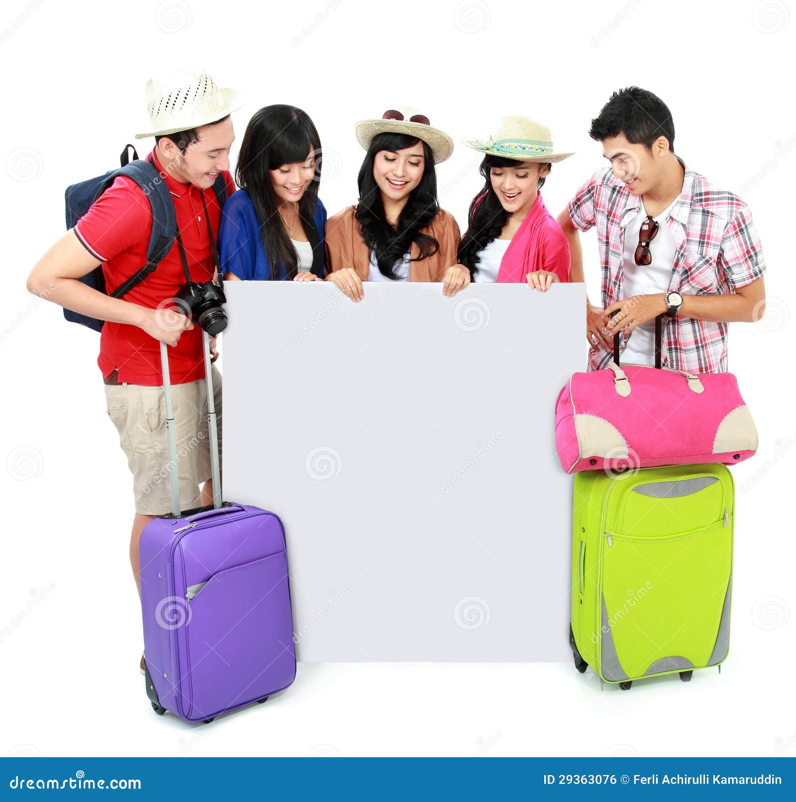 Group of young tourist stock photo. Image of joyful, banner - 29363076