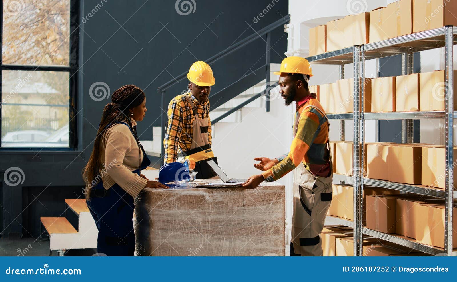 Group of Young Workers Putting Products in Boxes Stock Photo - Image of ...