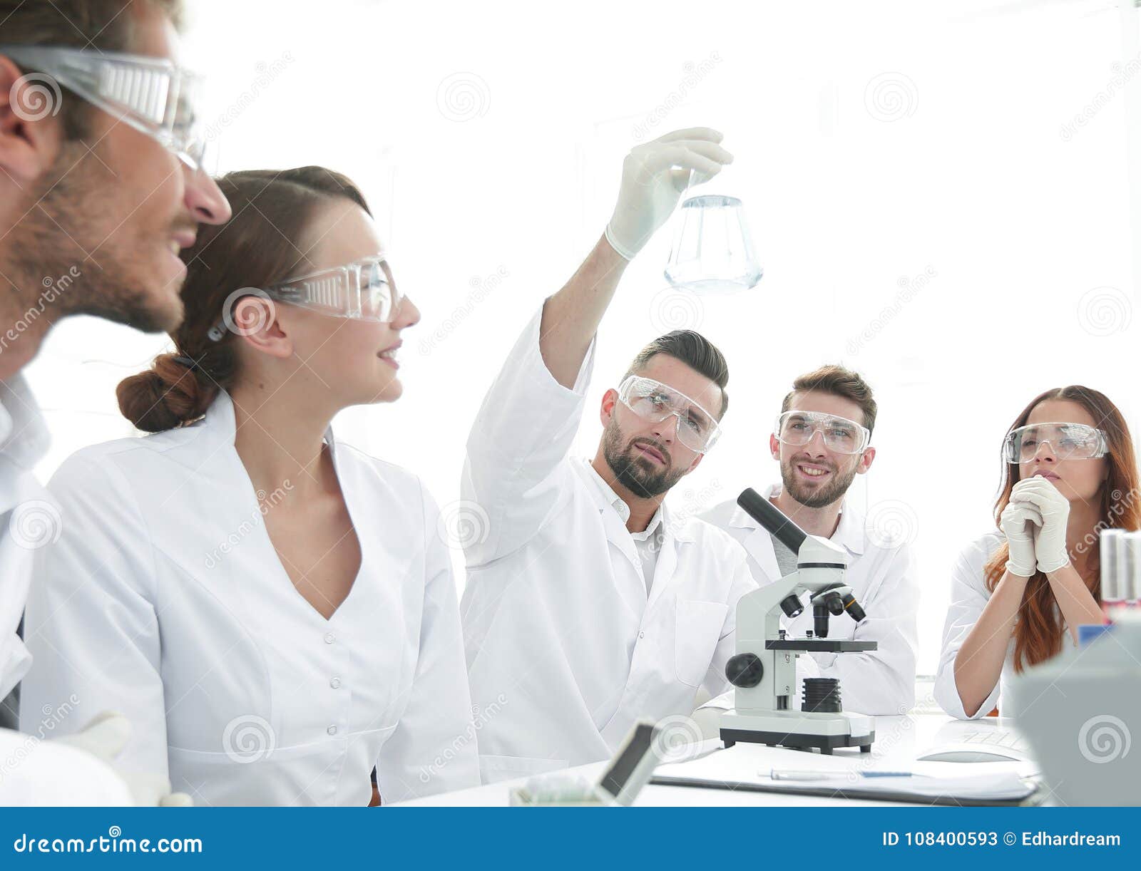 Group of Young Workers are Working in Biochemistry Lab, Stock Image ...