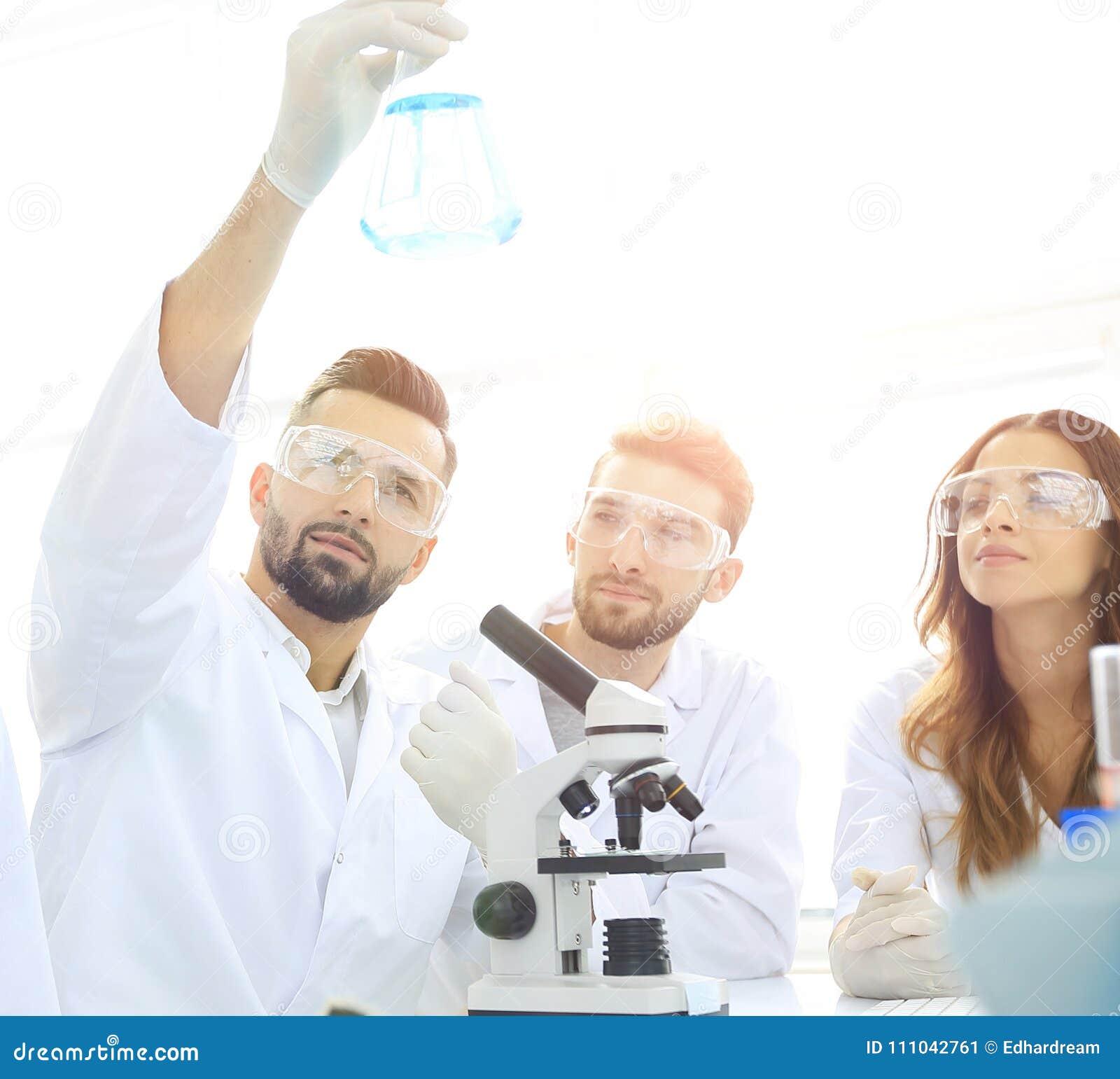 Group of Young Workers are Working in Biochemistry Lab, Stock Image ...