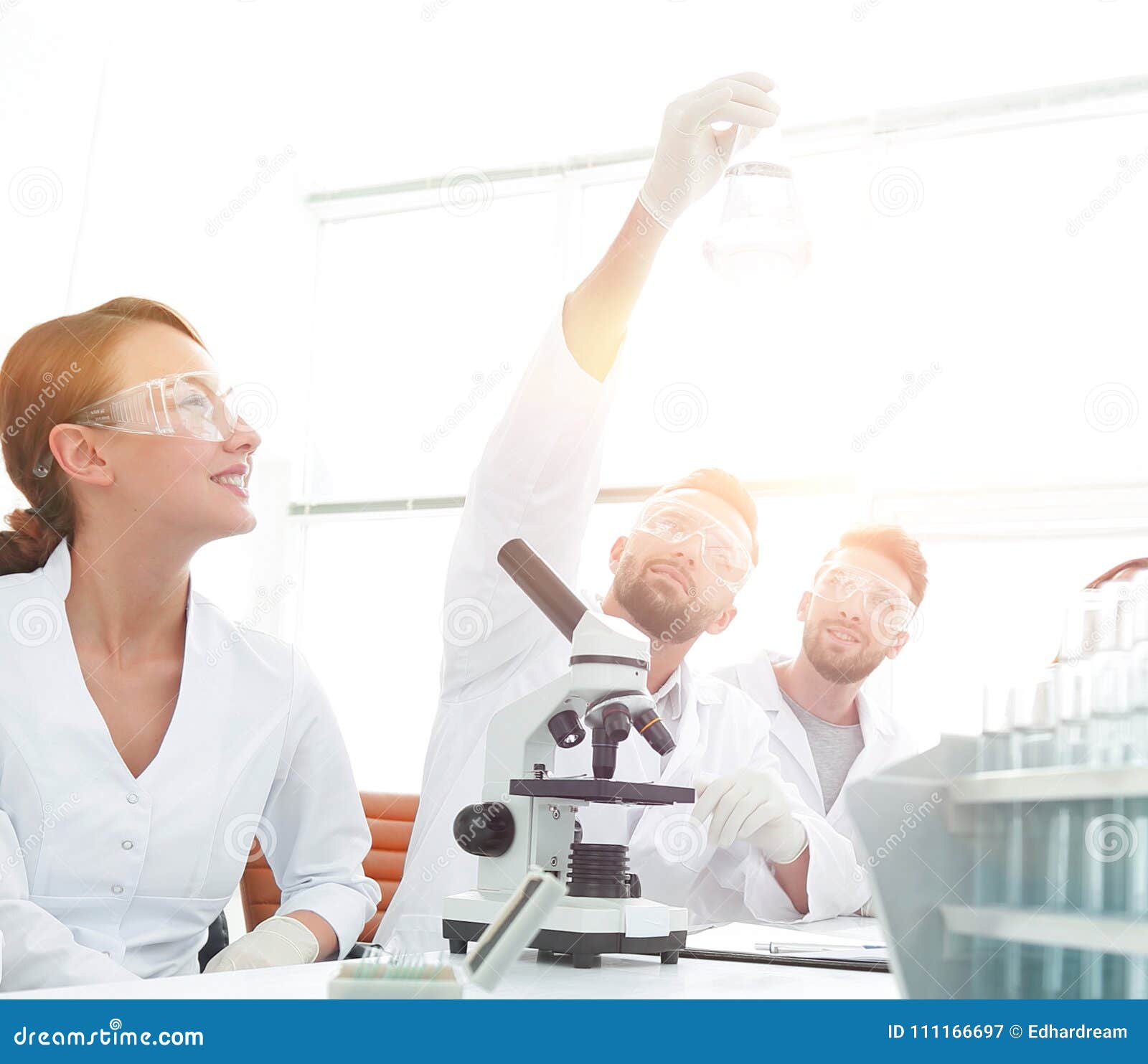 Group of Young Workers are Working in Biochemistry Lab, Stock Image ...