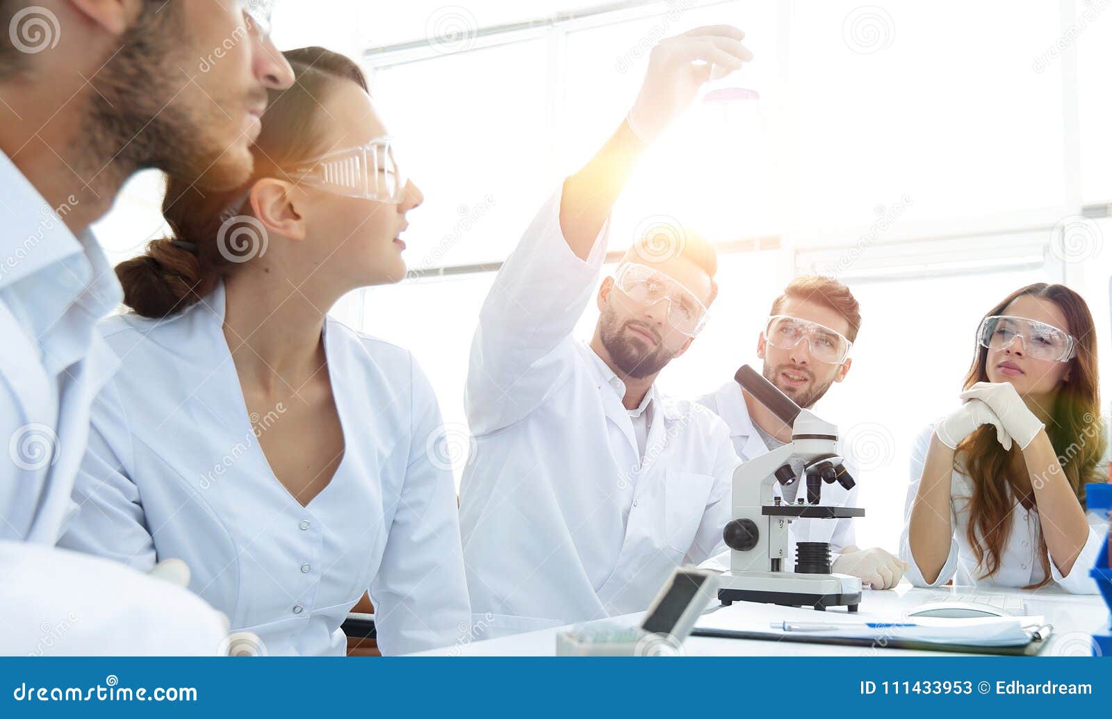 Group of Young Workers are Working in Biochemistry Lab, Stock Image ...