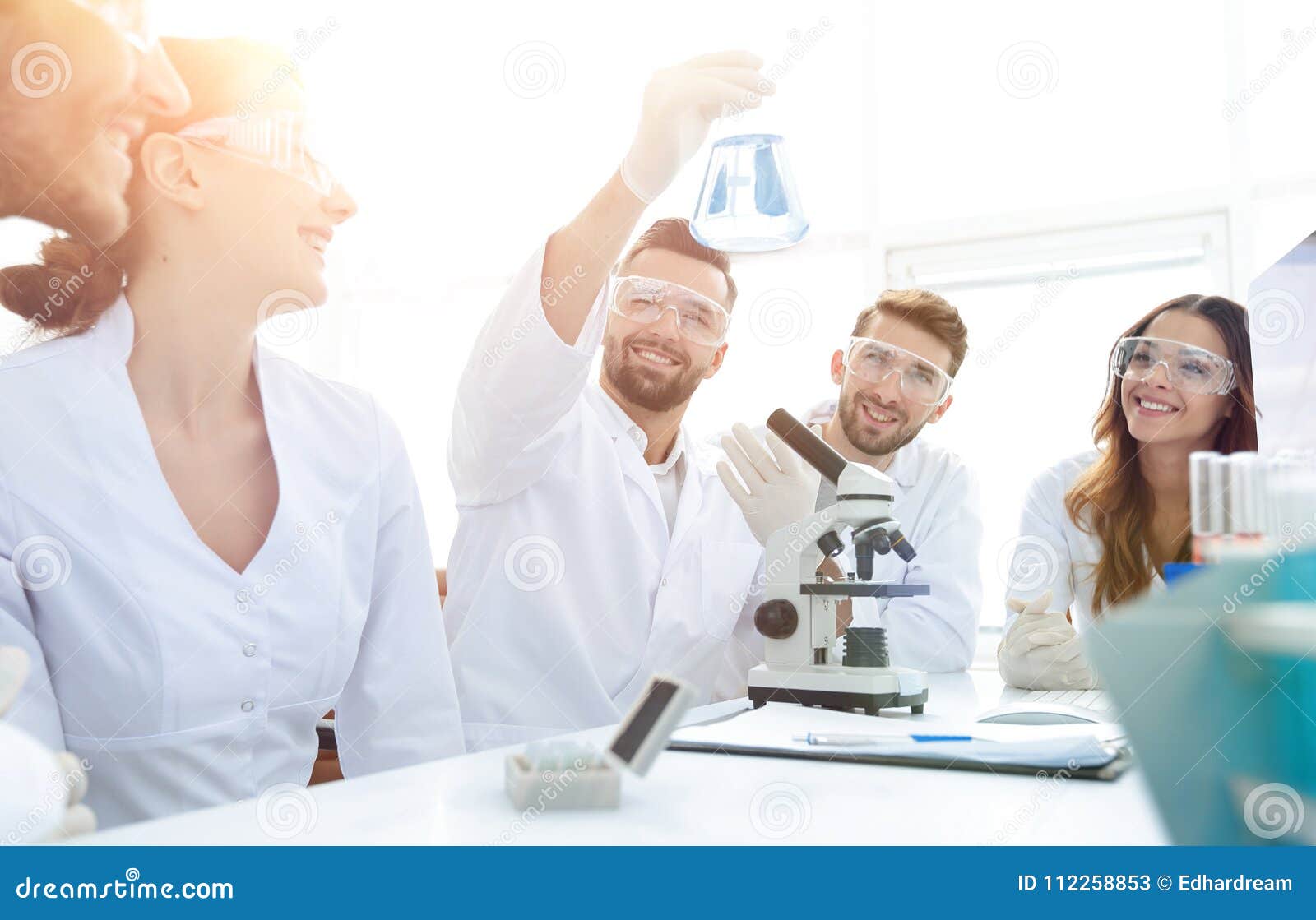 Group of Young Workers are Working in Biochemistry Lab, Stock Image ...