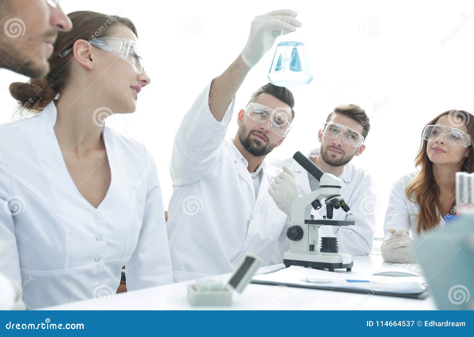 Group of Young Workers are Working in Biochemistry Lab, Stock Image ...
