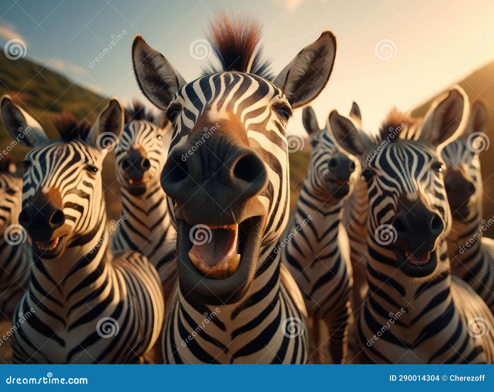 A group of zebras stock photo. Image of zebra, savannah - 290014304