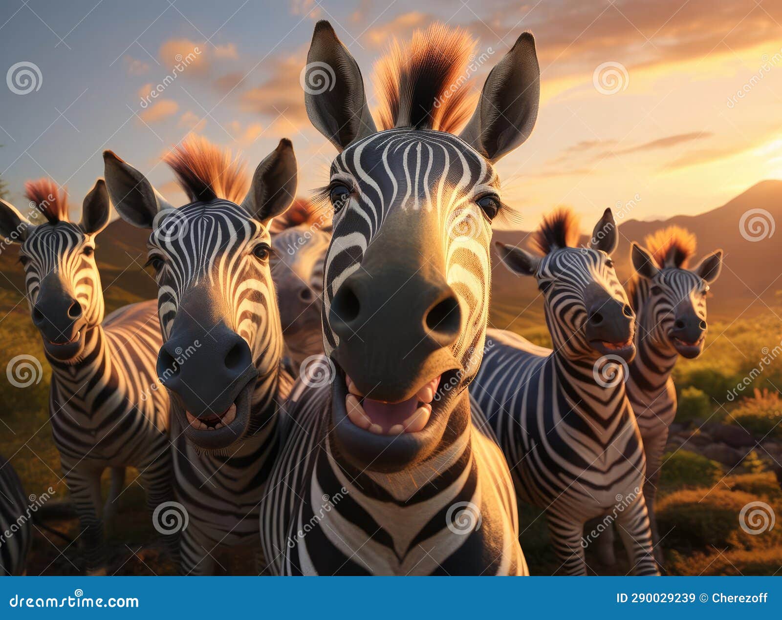 A group of zebras stock image. Image of african, black - 290029239