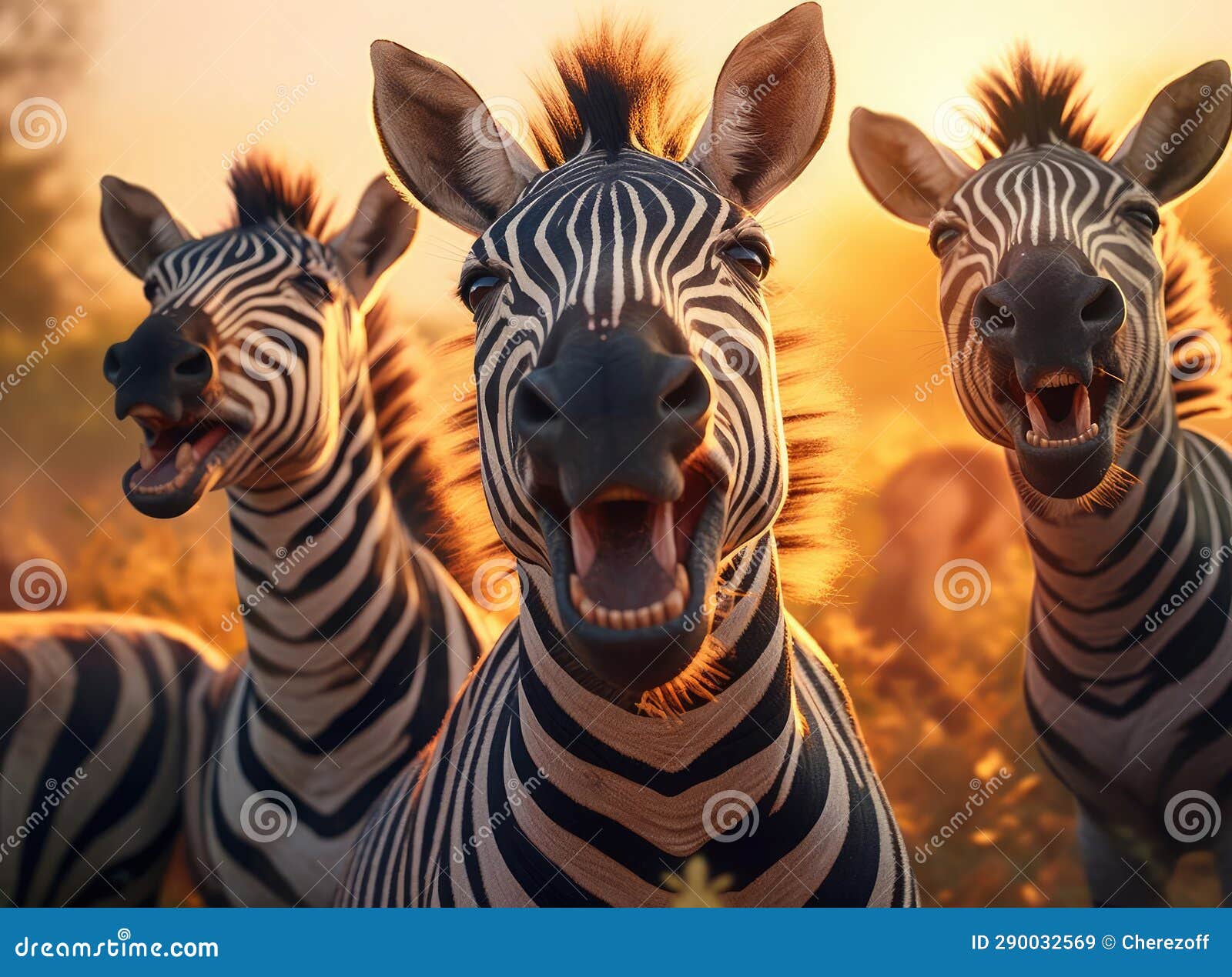 A group of zebras stock image. Image of group, savannah - 290032569