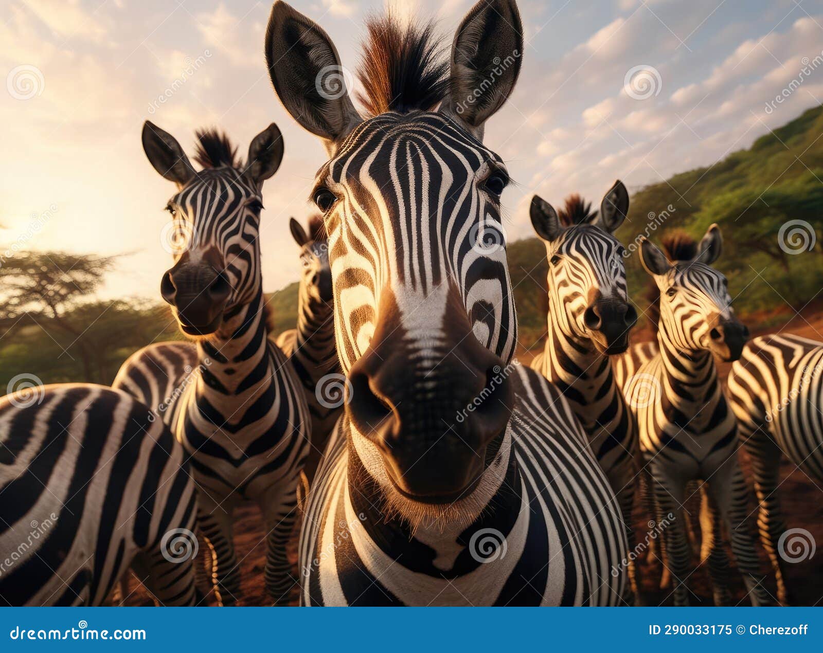 A group of zebras stock image. Image of landscape, nature - 290033175