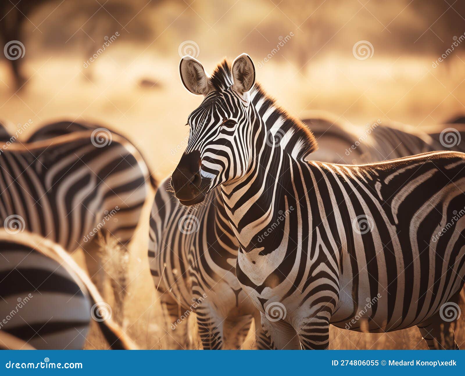 Group of Zebras. Made with Generative AI Stock Illustration ...