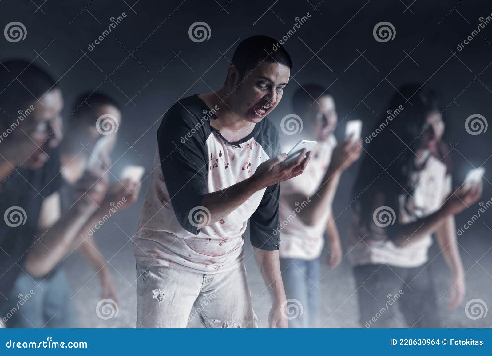 Group of Zombie Use Smartphone Stock Photo - Image of abstract, haunt ...