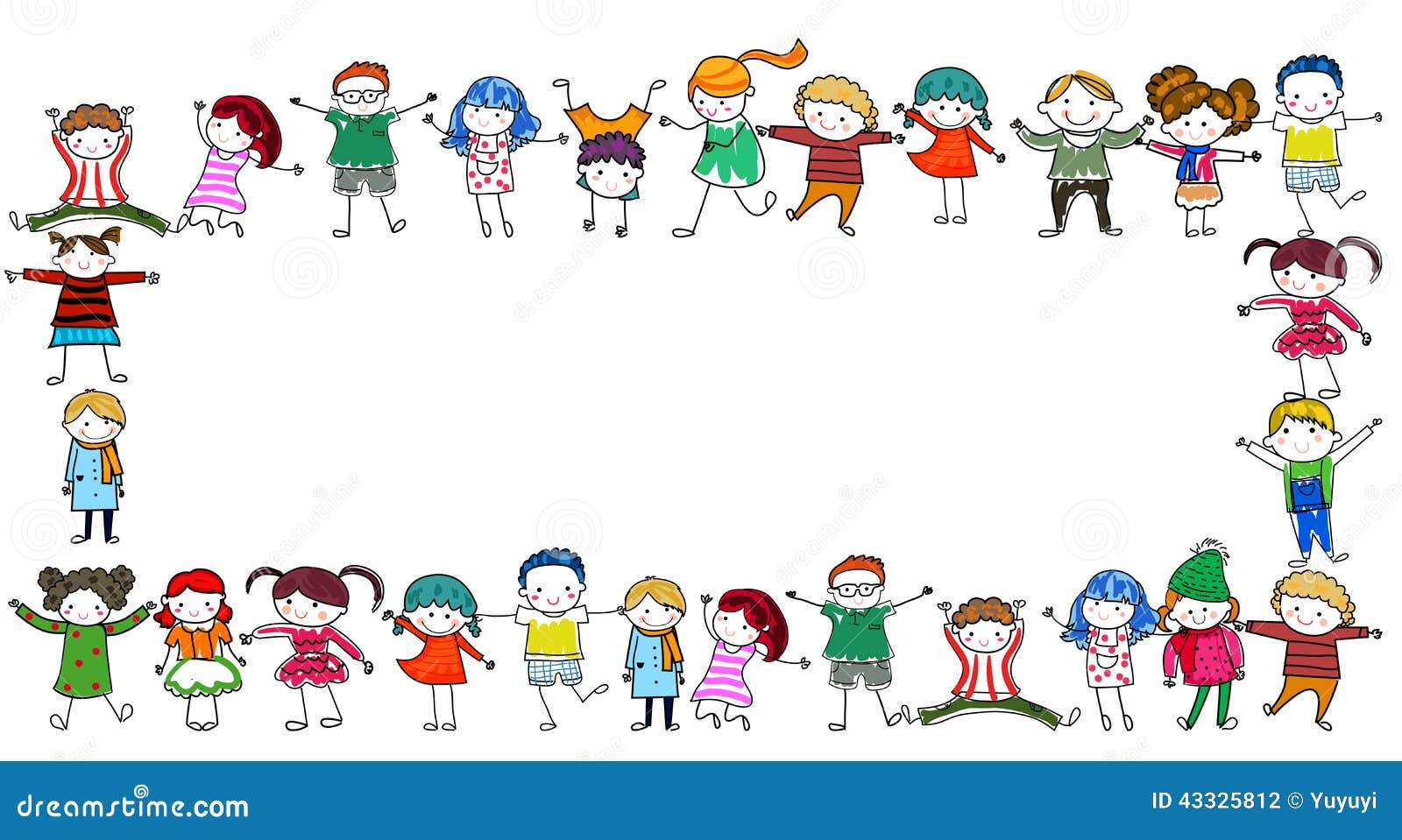 Groupe de cadre d'enfants illustration de vecteur. Illustration du ...