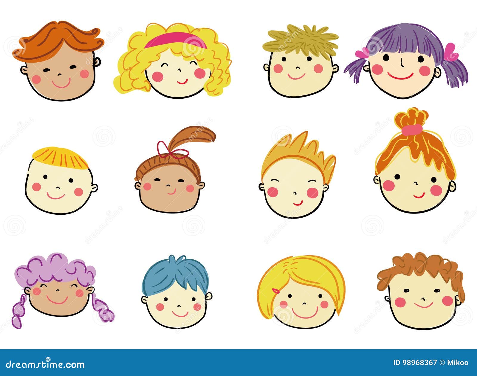 Groupe De Collection De Visage D'enfants Illustration Stock ...