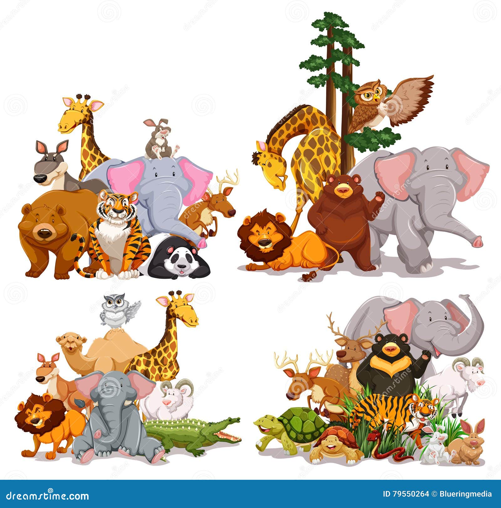 Groupe De Différents Types D'animaux Illustration de Vecteur ...