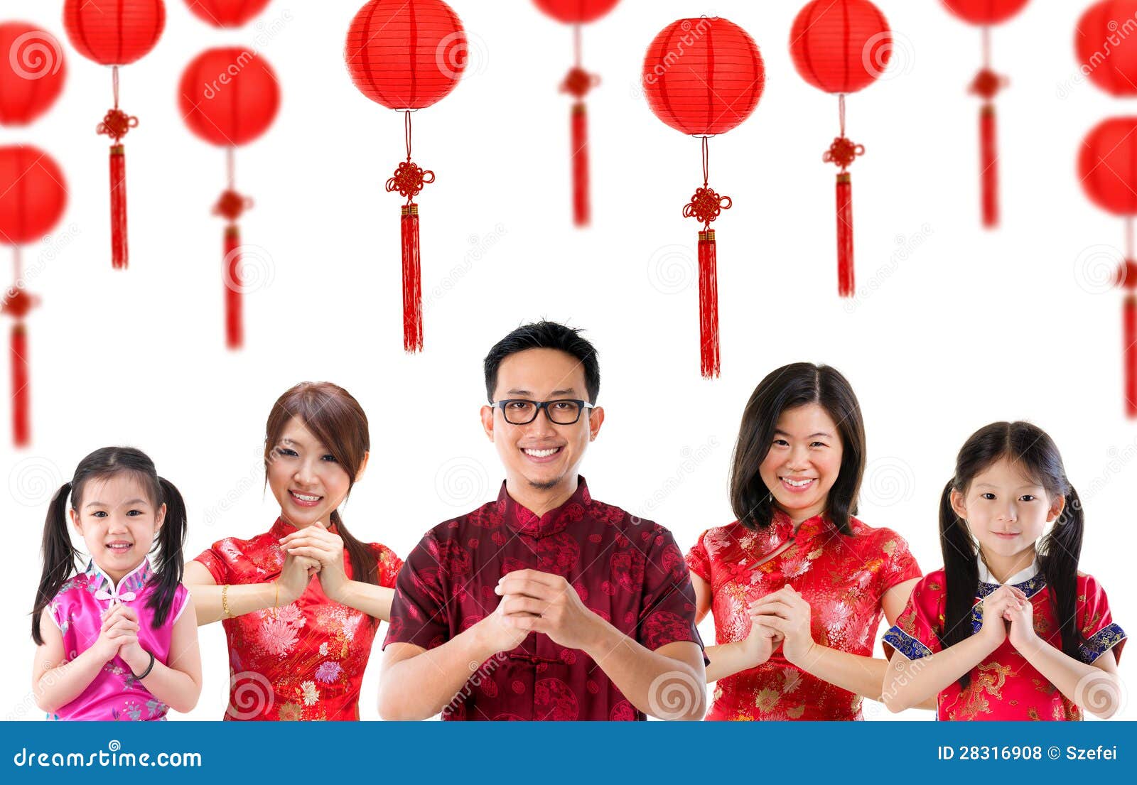 Groupe De Peuple Chinois Saluant Photo stock - Image du heureux, fête ...