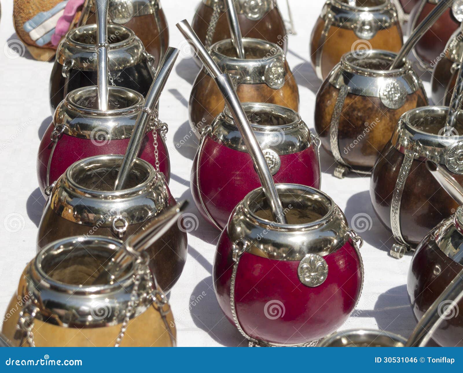 Groupe De Tasses De Matte De Calebasse Photo stock - Image du régime ...
