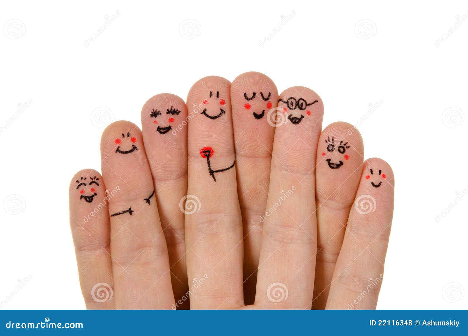 Groupe Heureux De Smiley De Doigt Photo stock - Image du concept, mère ...