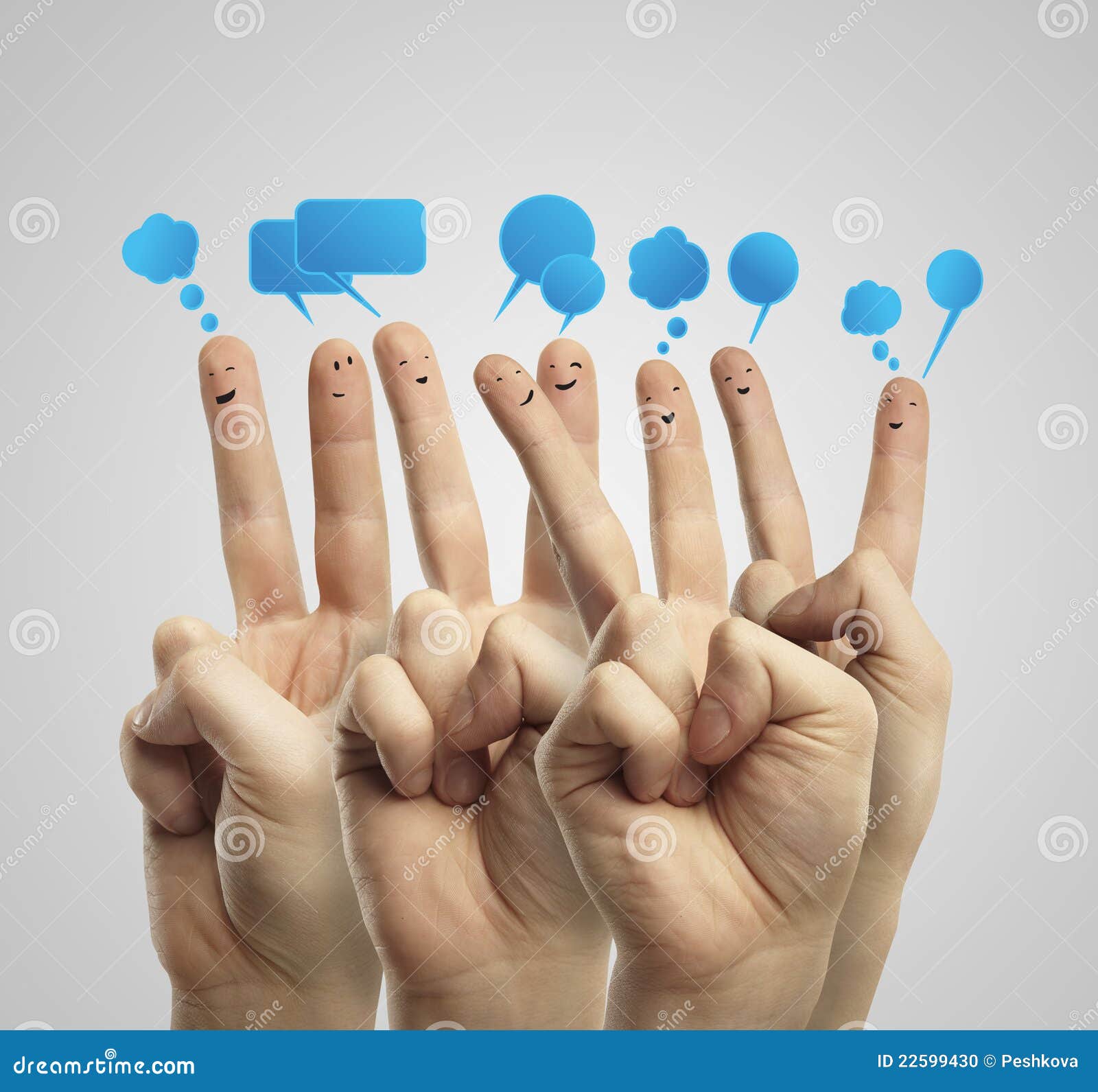 Groupe Heureux De Smiley De Doigt Photo stock - Image du idée ...