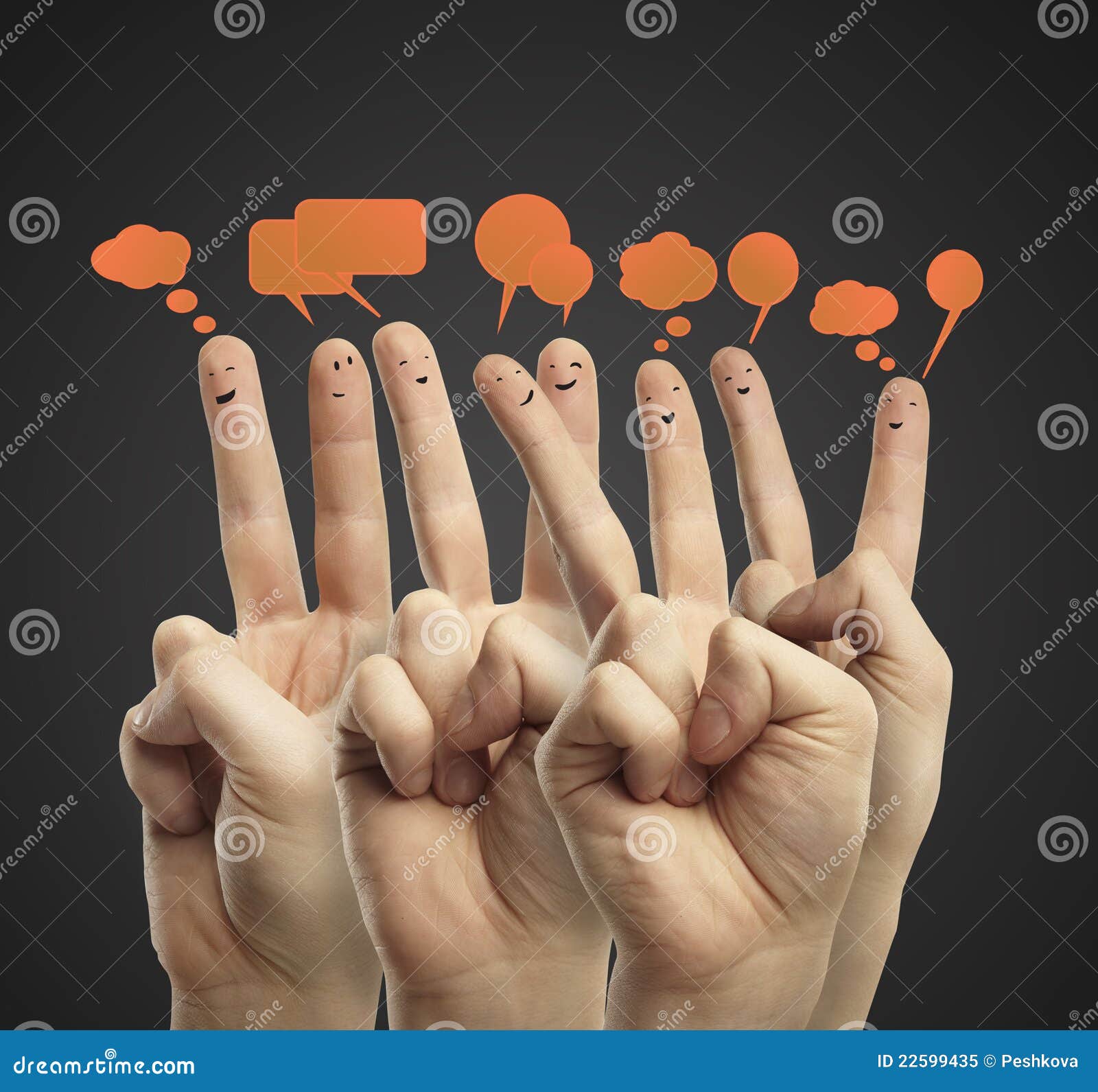 Groupe Heureux De Smiley De Doigt Image stock - Image du joie, main ...