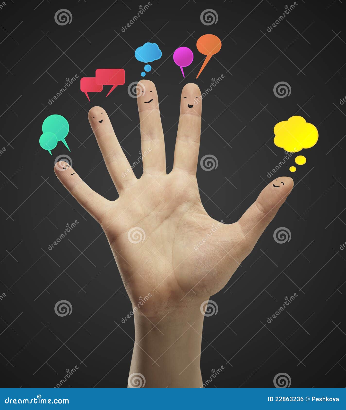 Groupe Heureux De Smiley De Doigt Photo stock - Image du amical ...