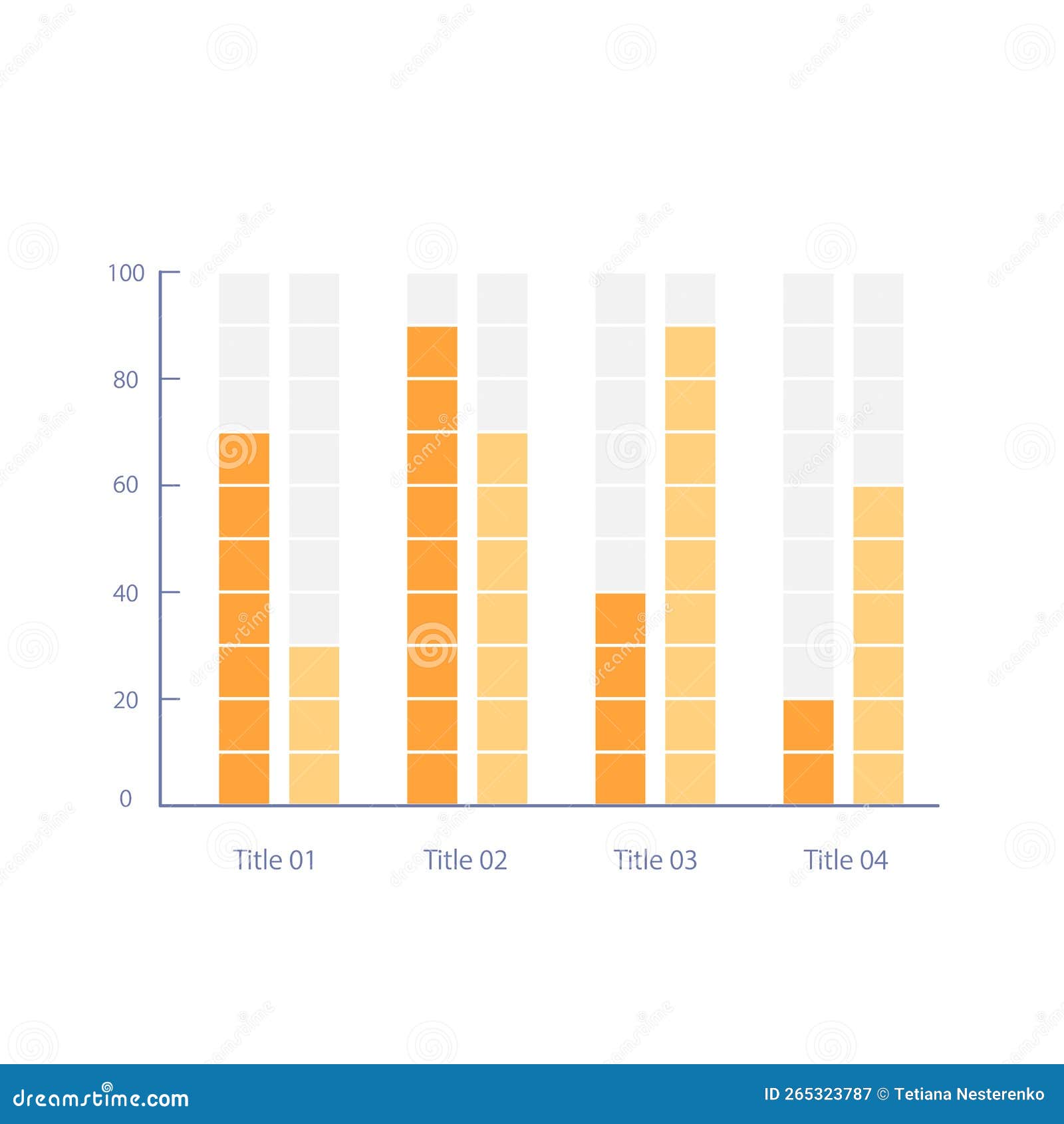 Grouped Infographic Chart Design Template with Four Titles Stock Vector ...