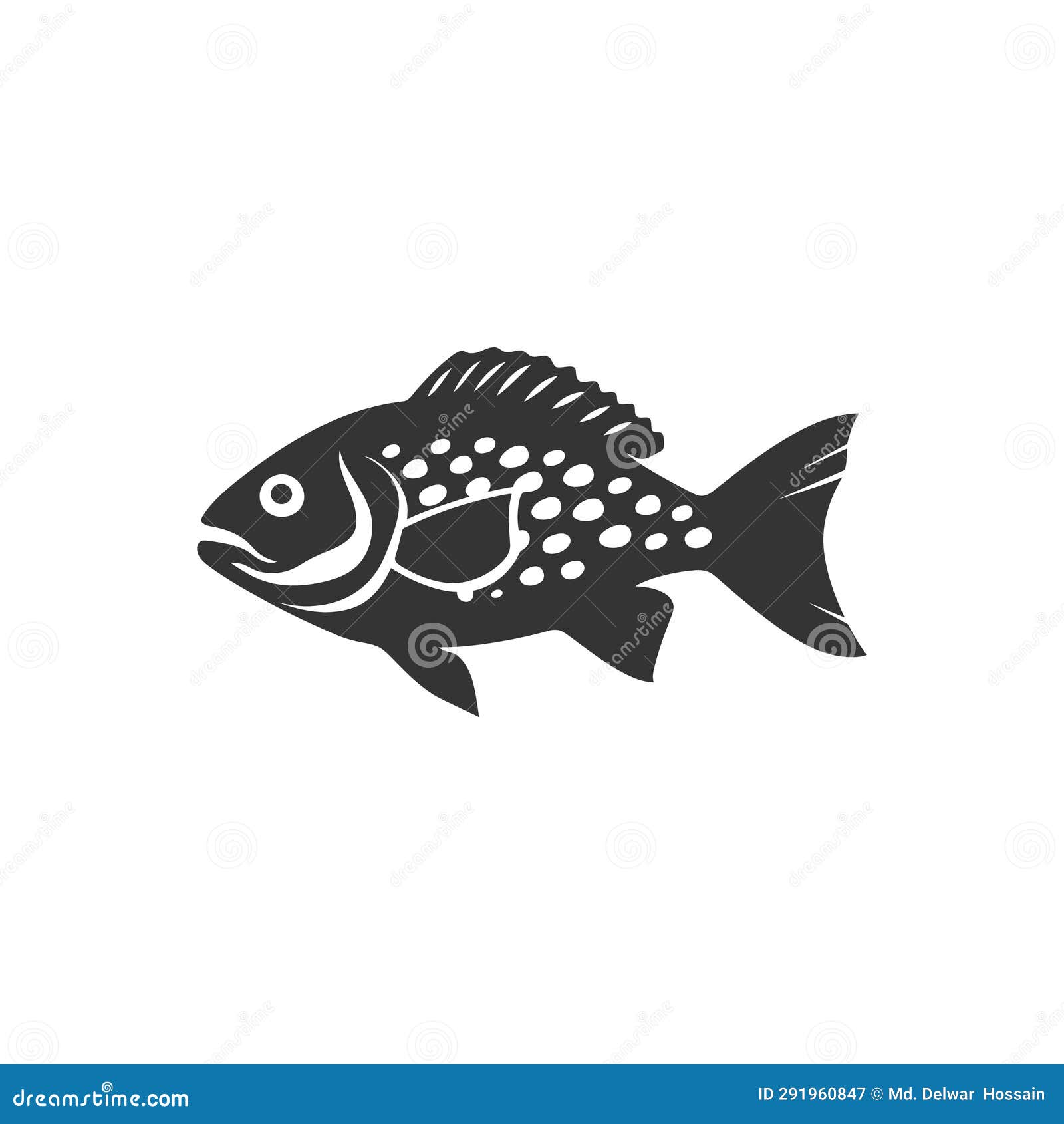 Grouper fish icon stock vector. Illustration of vector - 291960847