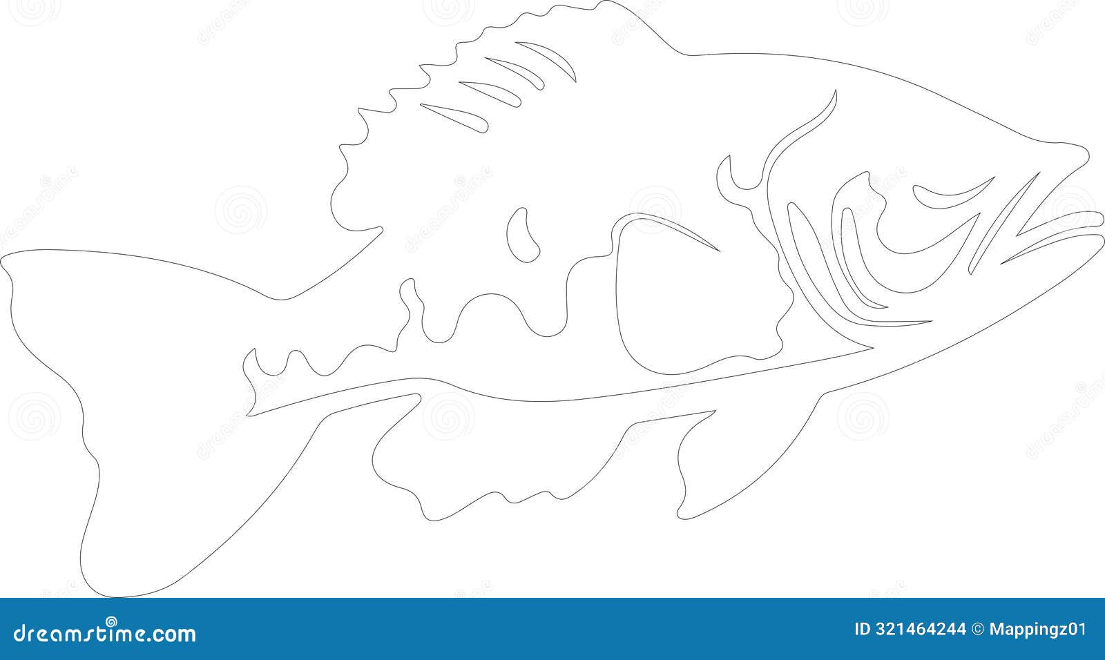 Grouper Outline Silhouette Generative Ai Cartoon Vector | CartoonDealer ...