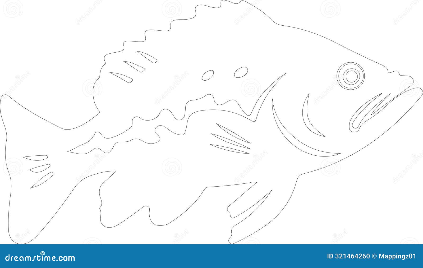 Grouper Outline Silhouette Generative Ai Cartoon Vector | CartoonDealer ...
