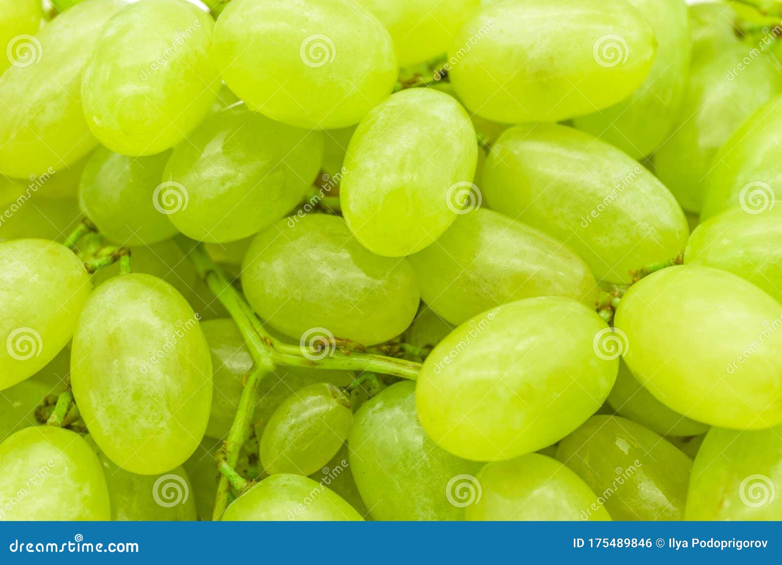 Groupes De Raisins Verts Avec Le Gros Plan De Texture De Fond De ...