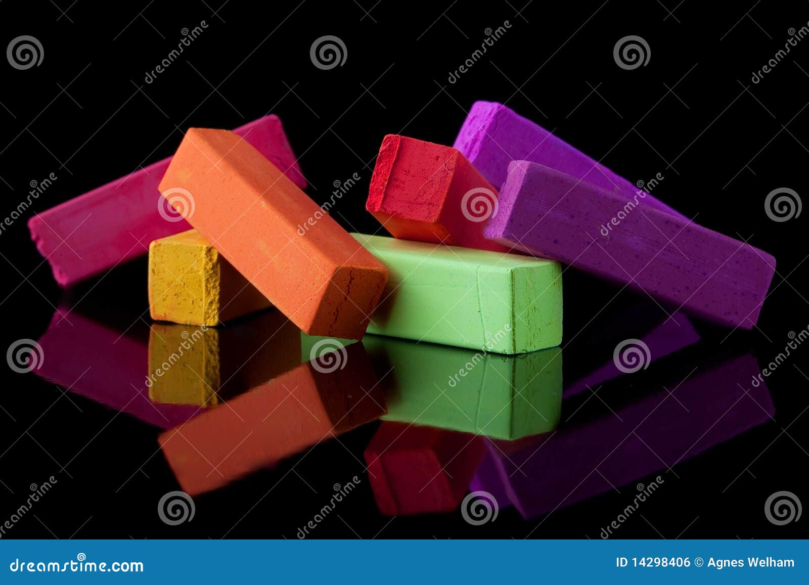 Grouping of Coloured Chalk Sticks on Black Backgro Stock Photo - Image ...