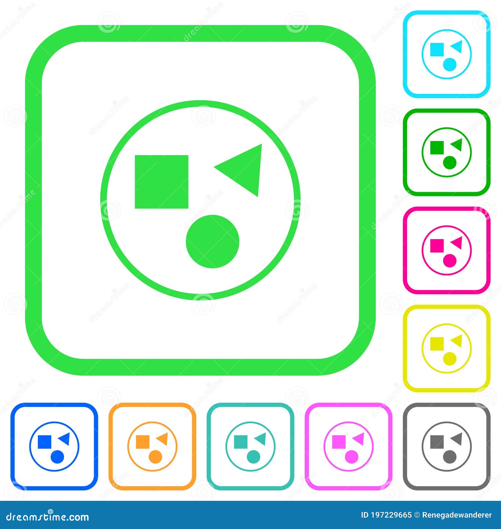 Grouping Elements Vivid Colored Flat Icons Stock Vector - Illustration ...