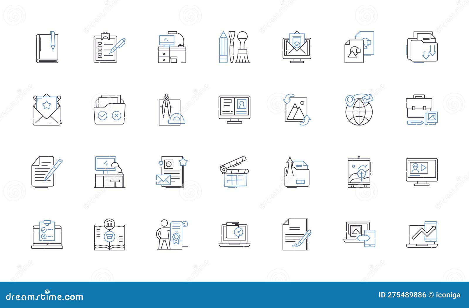 Grouping Line Icons Collection Categorization Segregation Clustering Bundling Sorting