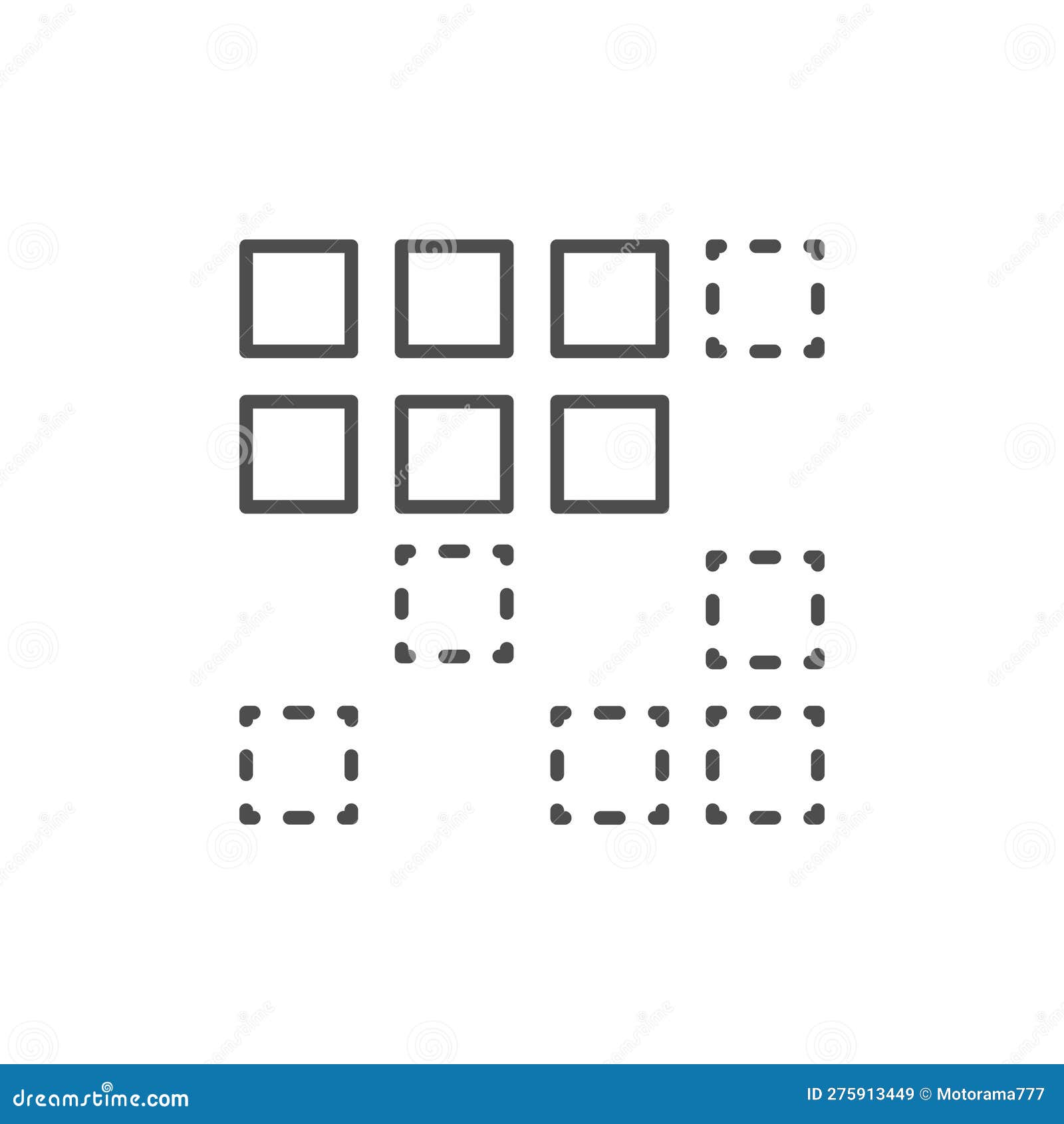 Grouping Objects Line Outline Icon Stock Vector - Illustration of object, grid: 275913449