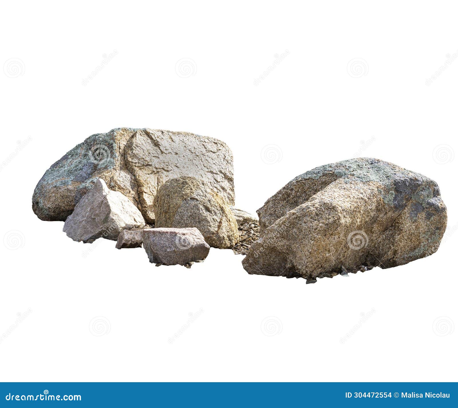 Grouping of Rocks and Boulders with Varying Colors and Textures and ...