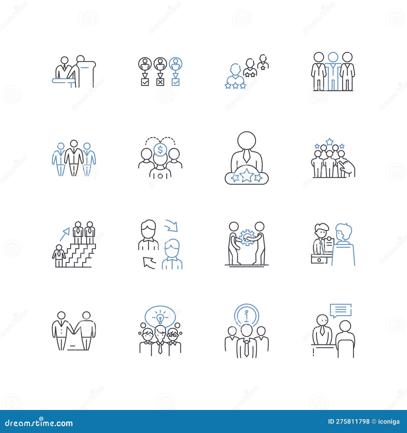 Groupmates Line Icons Collection. Collaboration, Unity, Support, Trust ...