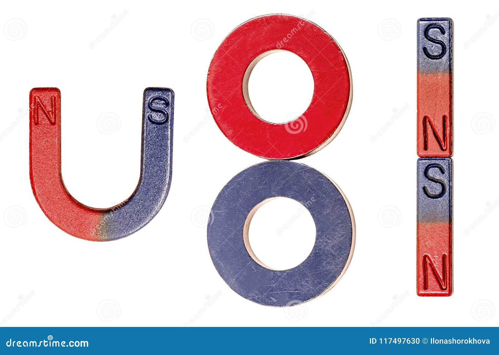 Set of Magnets Isolated on White Background Stock Photo - Image of ...